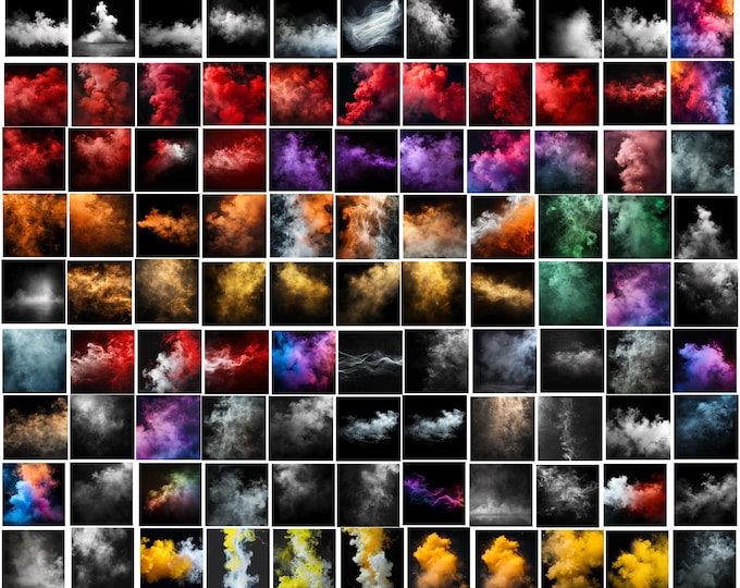 150 Smoke Bomb Overlays, Smoke Bomb, Colorful Smoke, PNG File ...