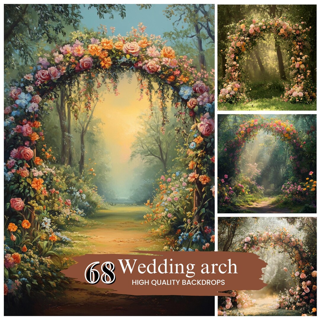 60+ Wedding Arch Backdrop Template, Floral Maternity Digital Backdrop ...