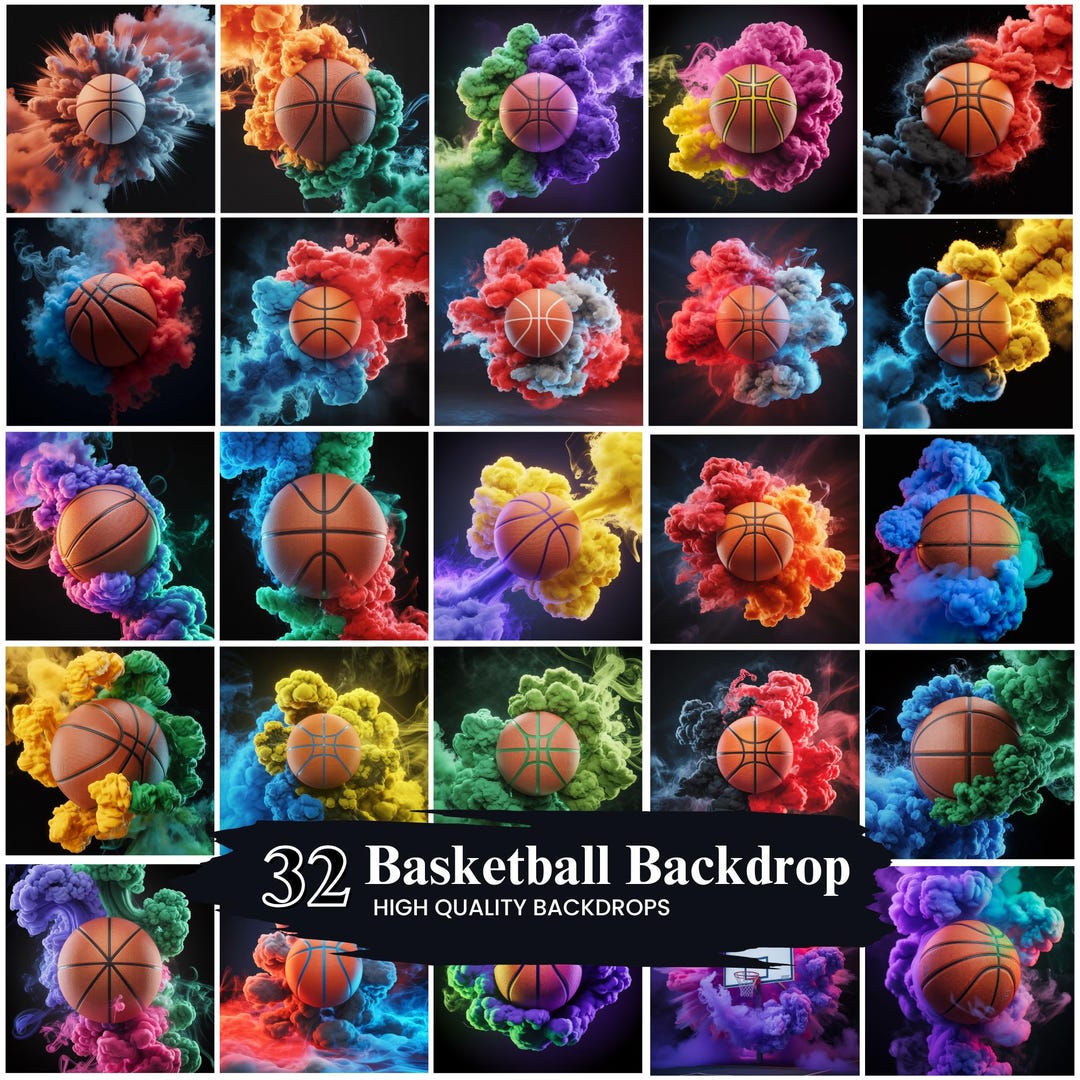Basketball Smoke Colored Backgrounds, Colored Backdrops for Sports ...