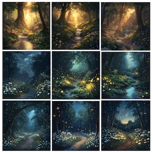 100+ Forest Digital Backdrops, Enchanted Forest Backdrops, Greenery ...