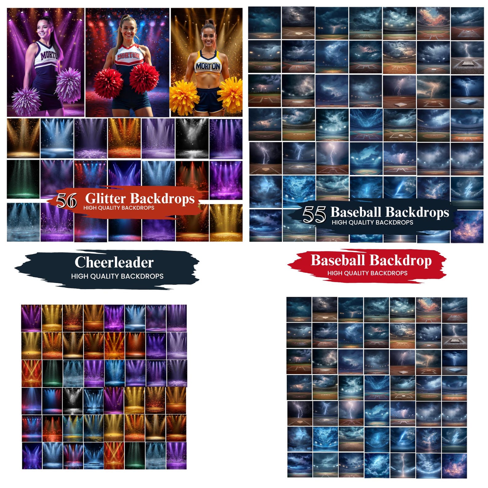 1100+ Sport Digital Backdrops Mega Bundle, Backdrops for Sports Banner ...