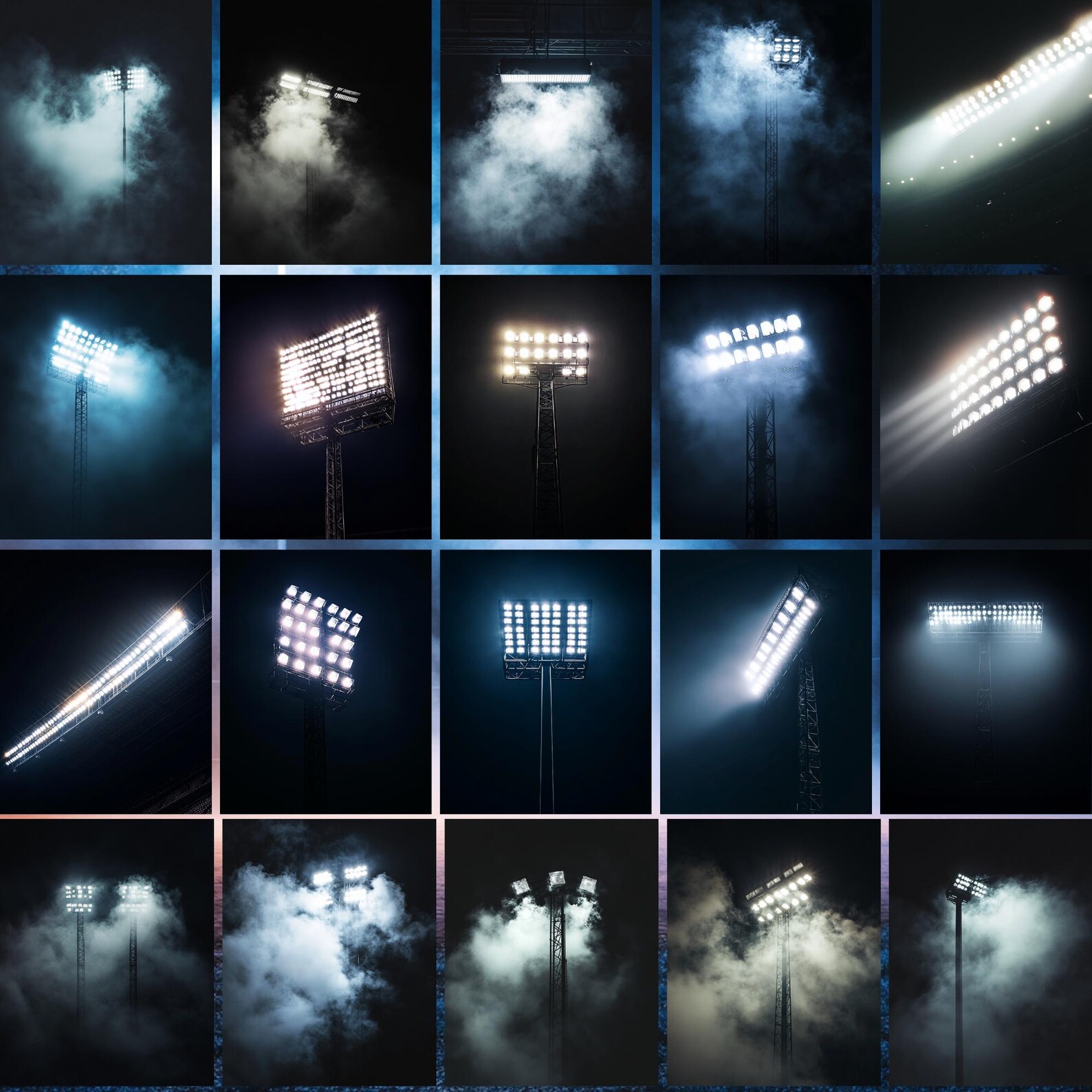 100 Friday Night Light Backdrops & Overlays Bundle, Stadium Light ...