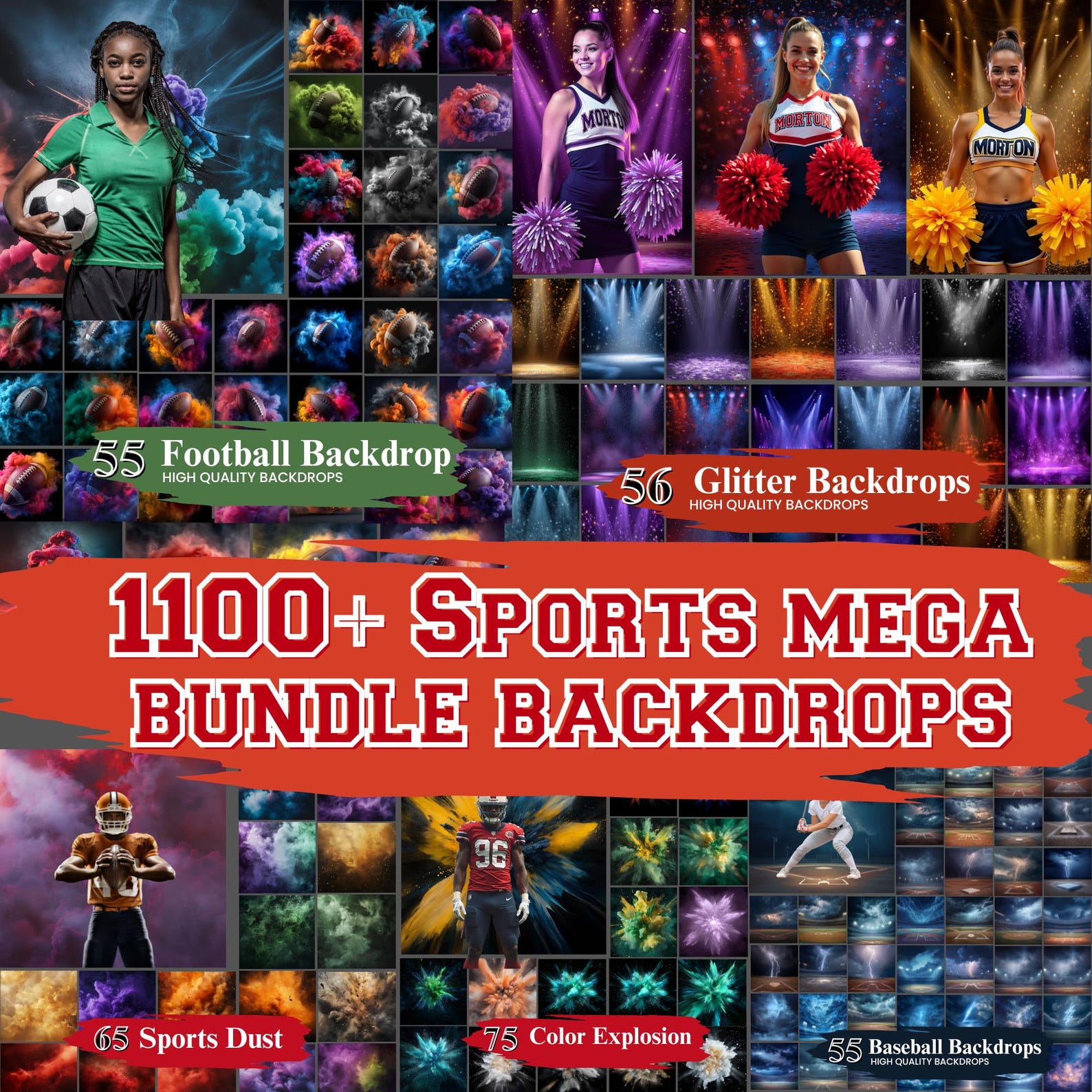 1100+ Sport Digital Backdrops Mega Bundle, Backdrops for Sports Banner ...