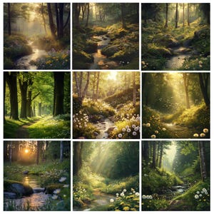 100+ Forest Digital Backdrops, Enchanted Forest Backdrops, Greenery ...
