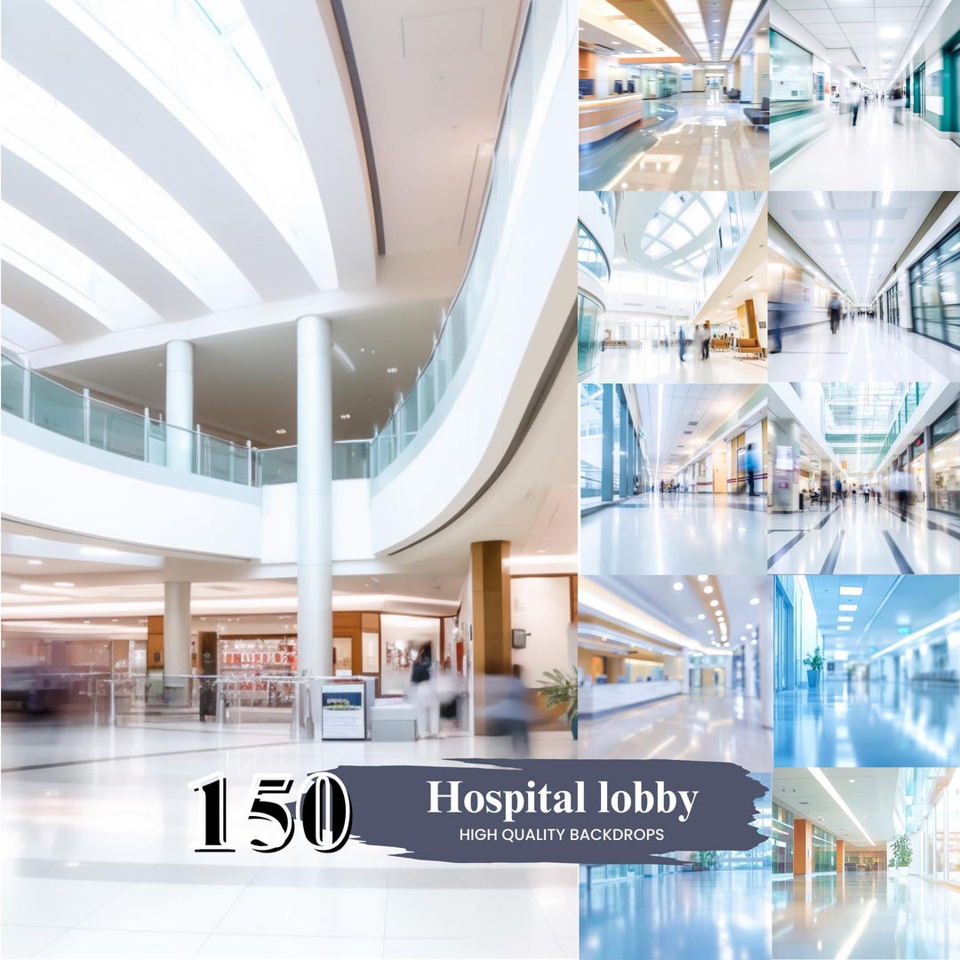 100+ Modern Hospital Lobby Digital Backdrops, Photo Studio Bundle ...