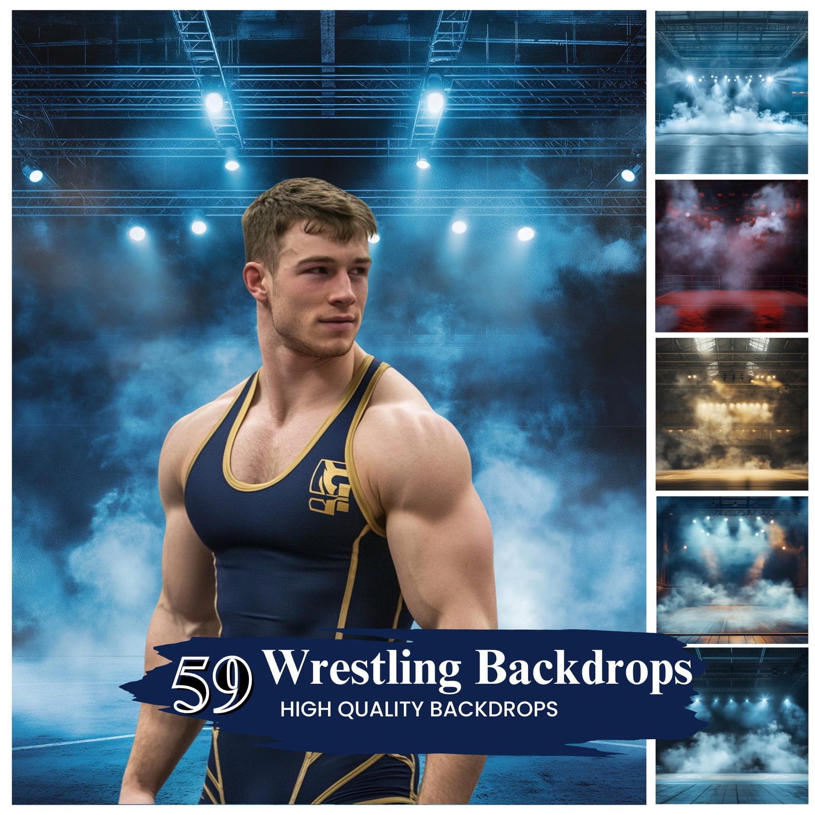 50+ Wrestling Poster Digital Backdrops, Sports Banner Templates ...