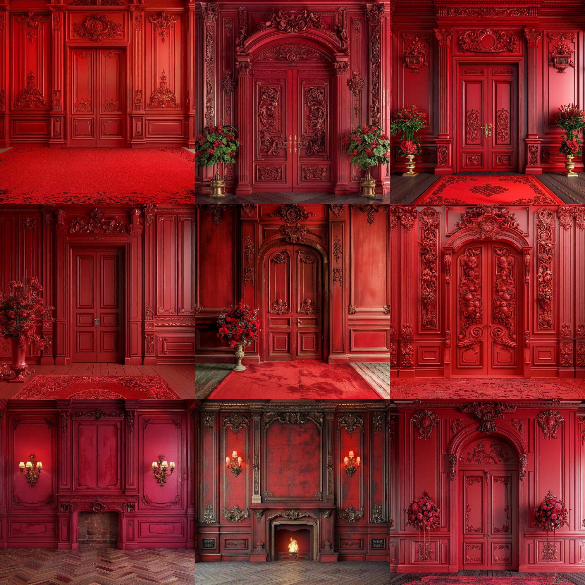 50+ Red Floral Valentine Digital Backdrops, Valentines Day Digital ...