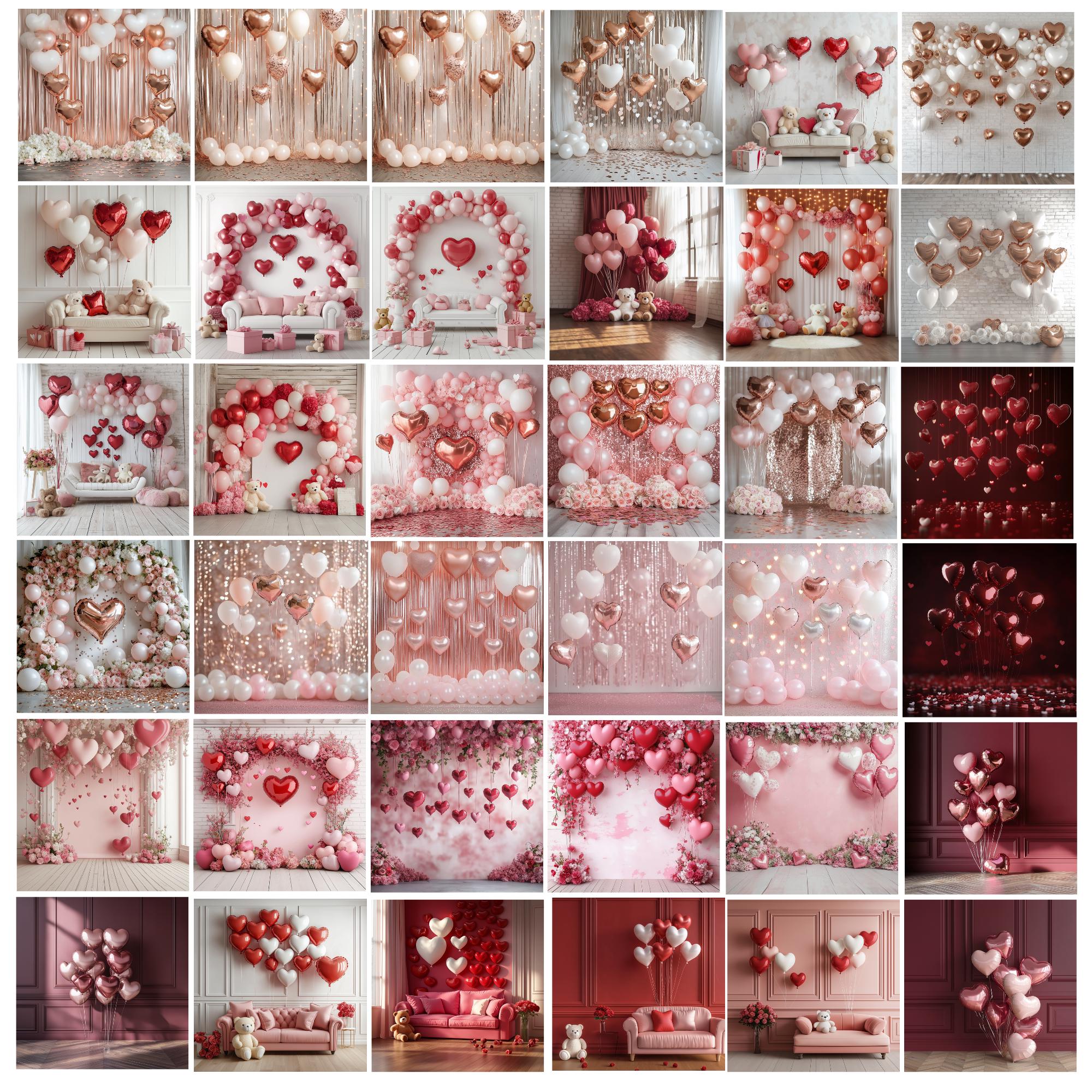 100+ Valentine Day Backdrops, Balloon Digital Backdrops for Wedding ...