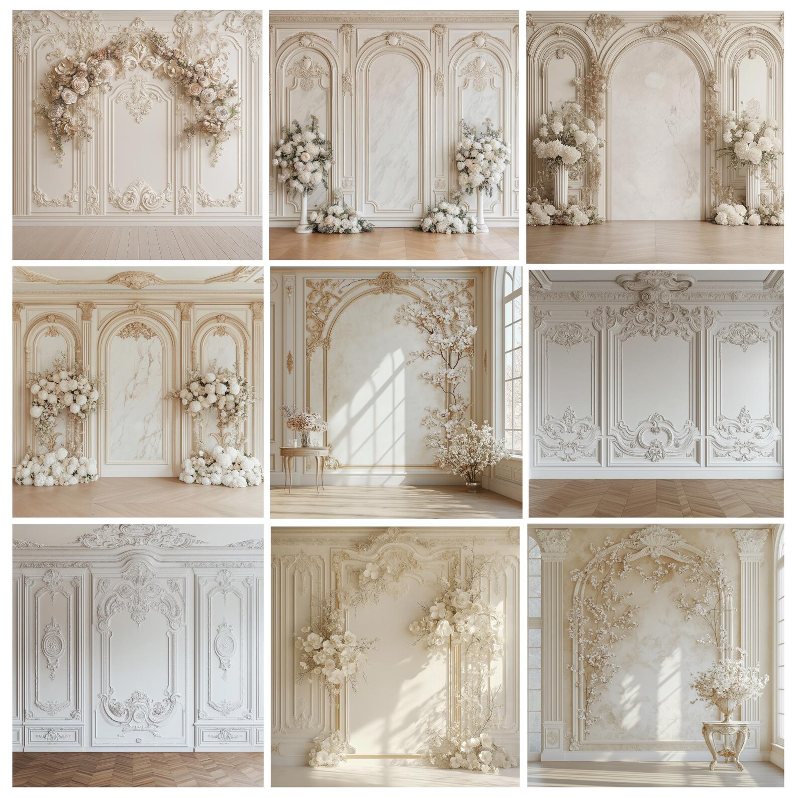 50+ White Digital Backdrop, Maternity and Wedding Backdrops, Elegant ...