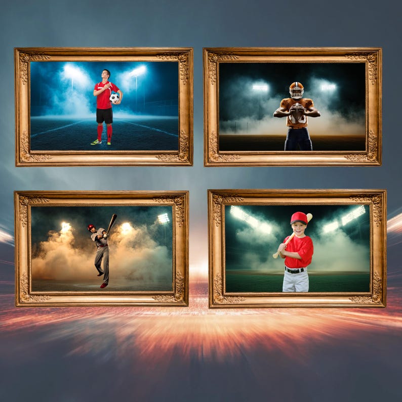 100 Baseball Backdrop Digital Bundle, Friday Night Light Overlays ...