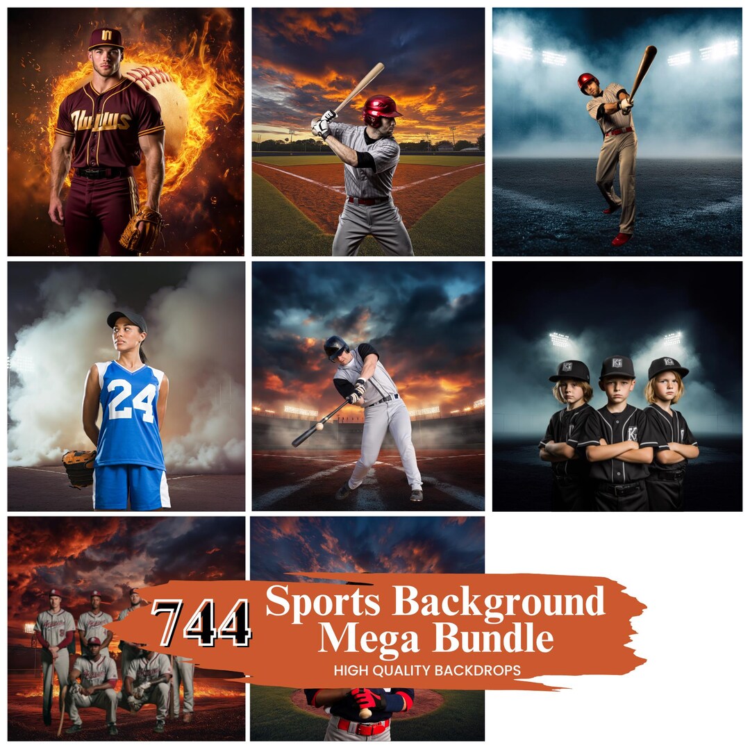 700+ Baseball Field Digital Backdrops Mega Bundle, Baseball Stadium ...
