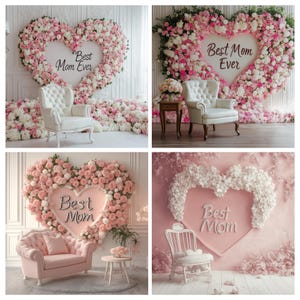 50+ Mother’s Day Digital Backdrops, Pink Roses Wall Backdrops, Best Mom ...