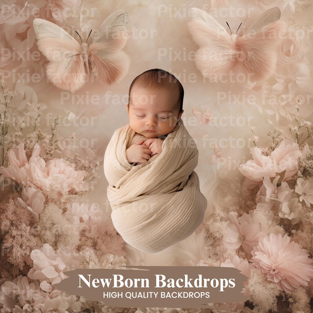 Newborn Enchanted Butterfly Digital Photography Backdrops, Newborn Baby ...