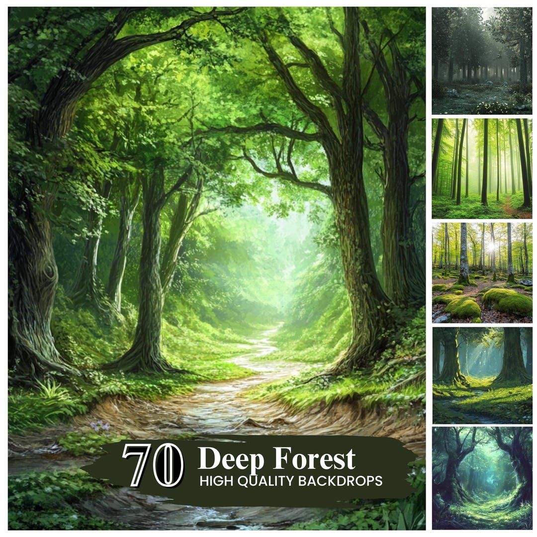 50+ Deep Forest Digital Backdrops, Nature Photography Backdrops ...