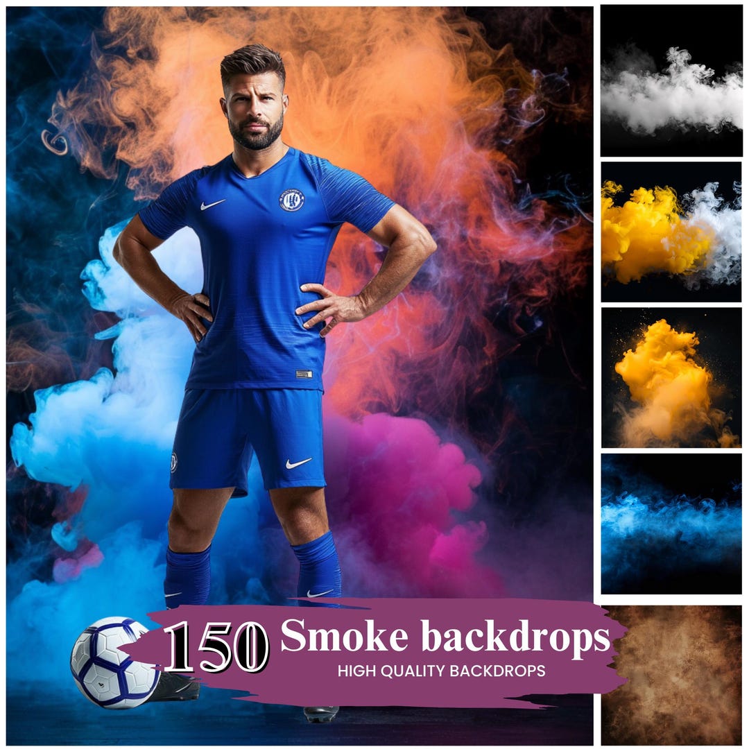 100+ Smoke Digital Backdrops, Rainbow Colors Texture Background, Neon ...