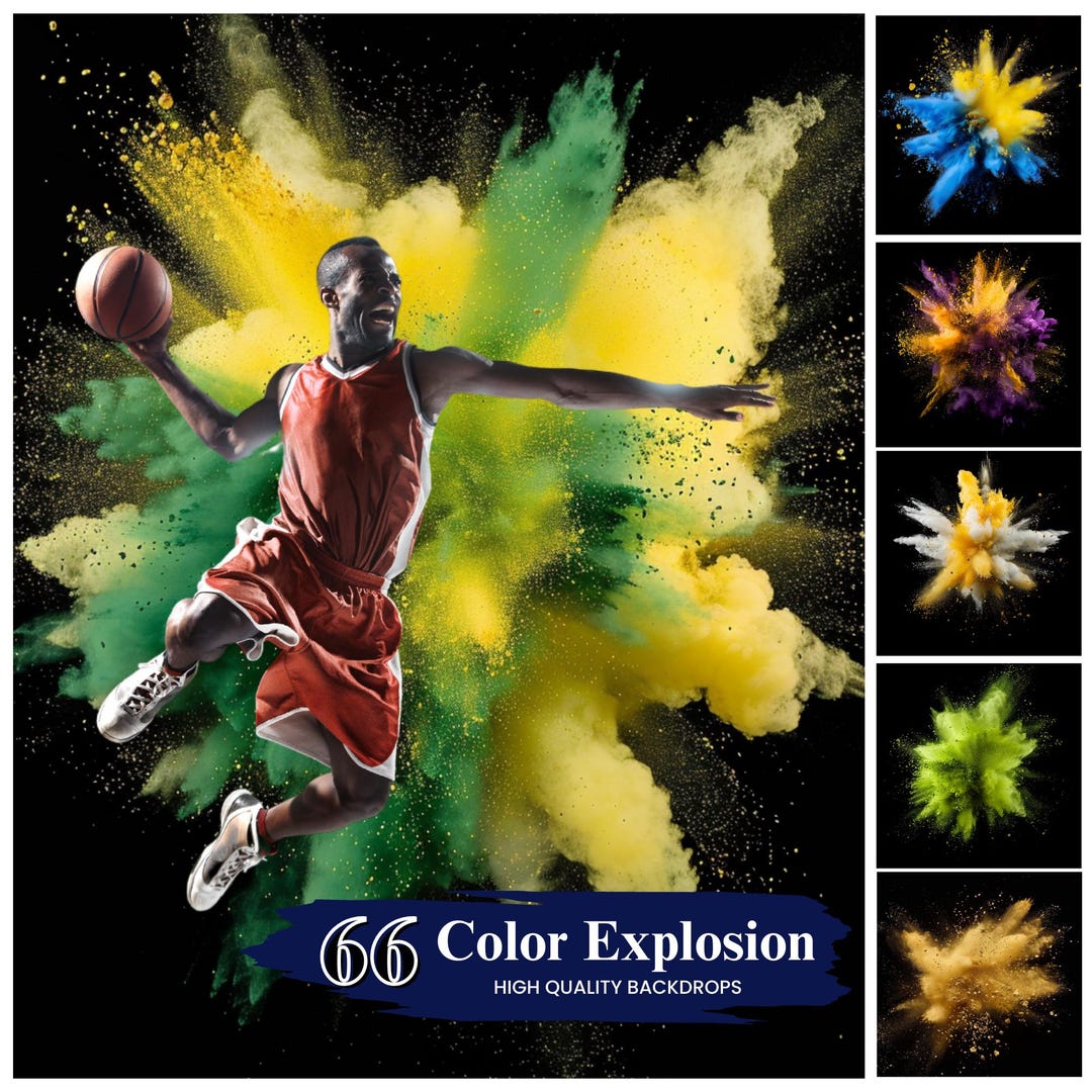 Sports Backgrounds Bundle, Color Explosion Backdrop, Powder Paint ...