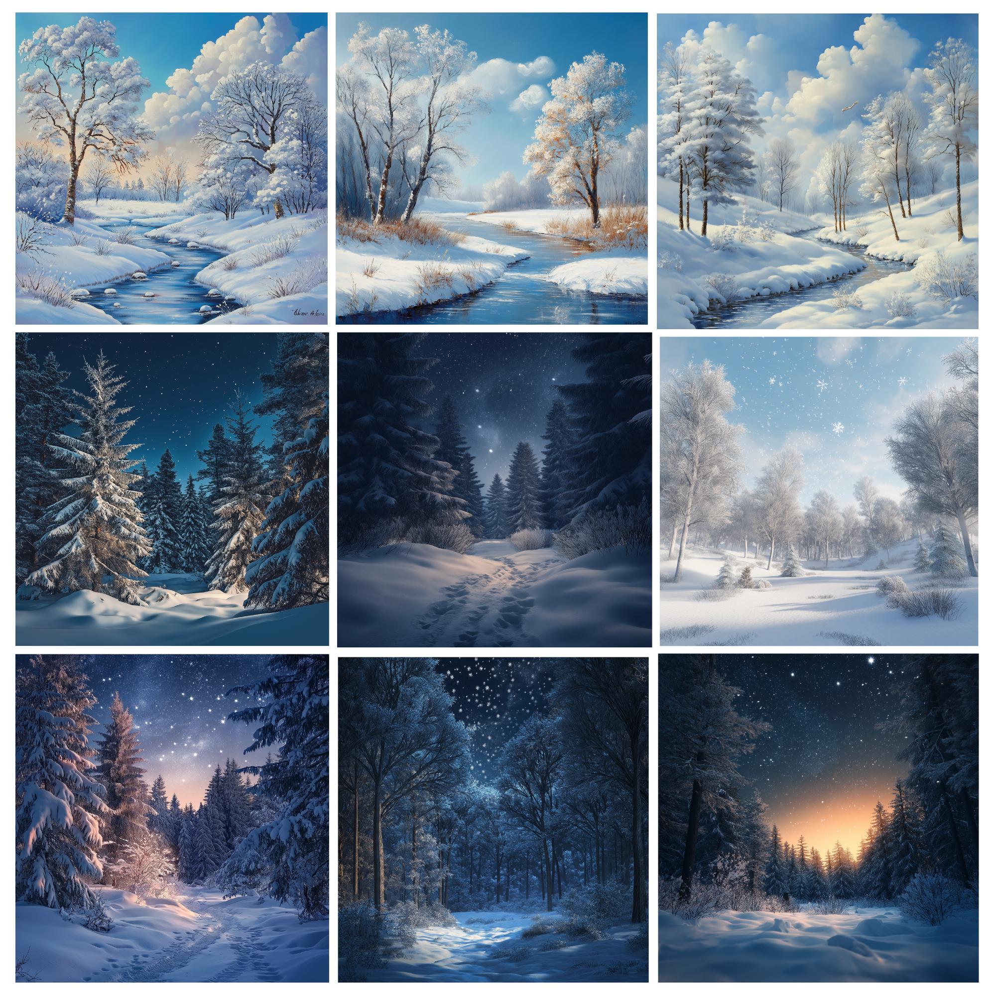 50+ Winter Digital Backdrops, Forest Snow Backdrops, Winter Maternity ...