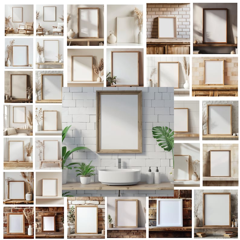 100 Frames Mockup Bundle Set, Frame Mockup Bundle, Wall Mockup Frame ...
