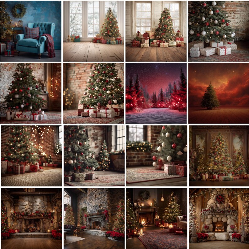 Christmas Bokeh Backdrops, Christmastime Digital Backdrops, Holiday ...