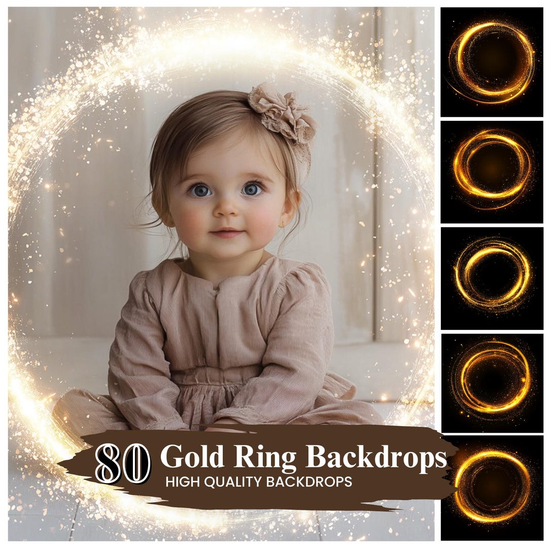 50+ Gold Ring Photo Overlays Backdrops, Maternity Halo Photoshop ...