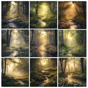 100+ Forest Digital Backdrops, Enchanted Forest Backdrops, Greenery ...