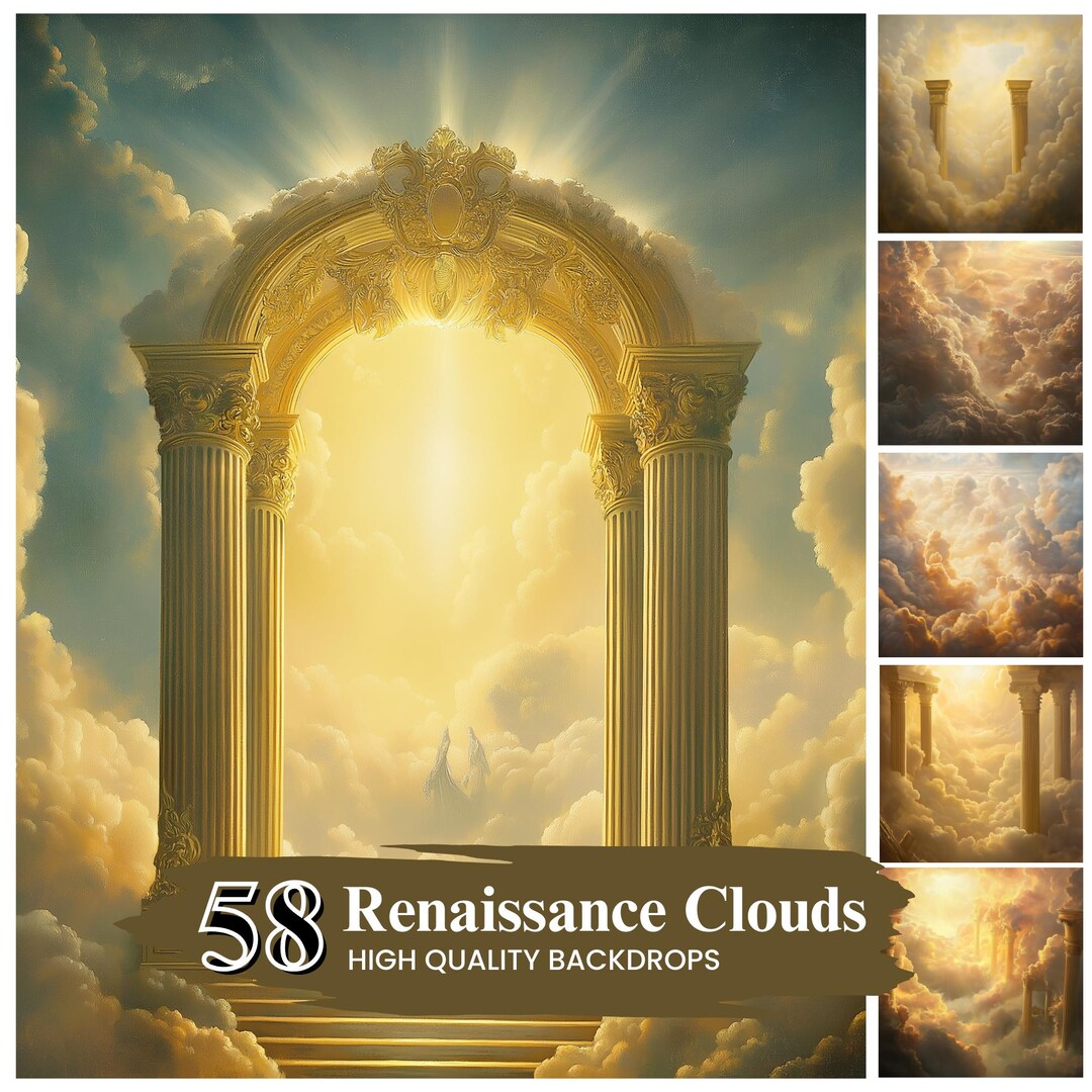 50+ RENAISSANCE CLOUDS Digital Backdrop, Sky Maternity Background ...