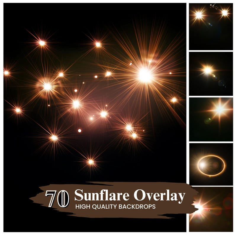 50+ Sun Flare Overlay, Lens Flare Overlays Digital Backdrop, Sunlight ...