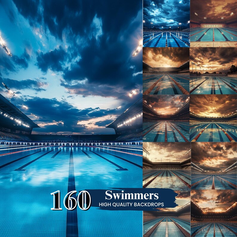 100+ Swimming Digital Backgrounds, Sports Posters Portraits, Themed ...