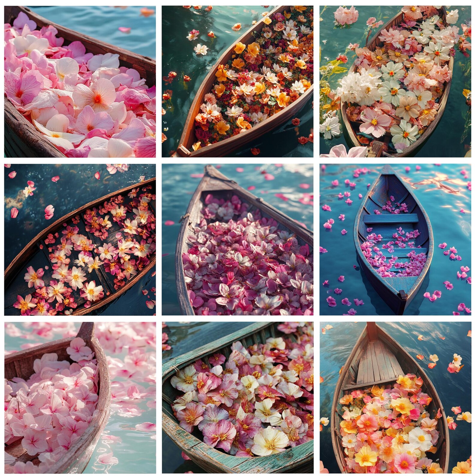 100+ Floral Boat on Lake Digital Backdrop for Portrait Photography ...