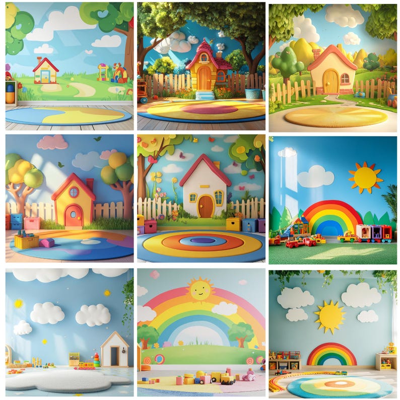 100+ Preschool Daycare Digital Backdrops, Photo Graduation Backdrops ...