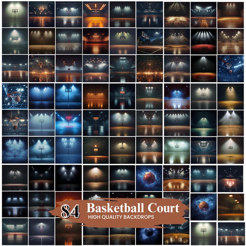 50+ Basketball Court Digital Backdrops, Sports Poster Template ...