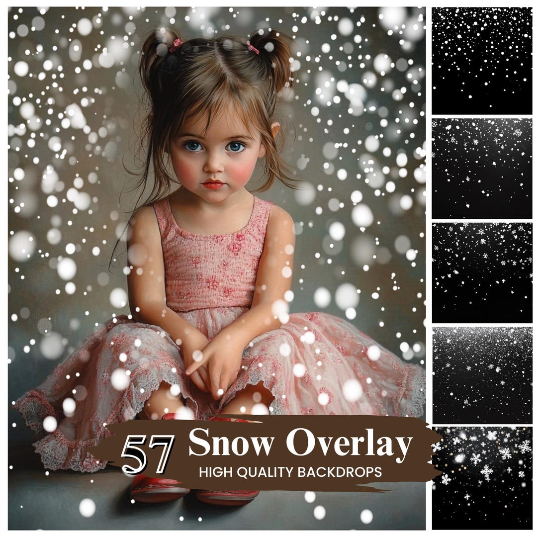 50+ Realistic Snow Digital Overlay, Falling Snow Overlay, Snow Filter ...