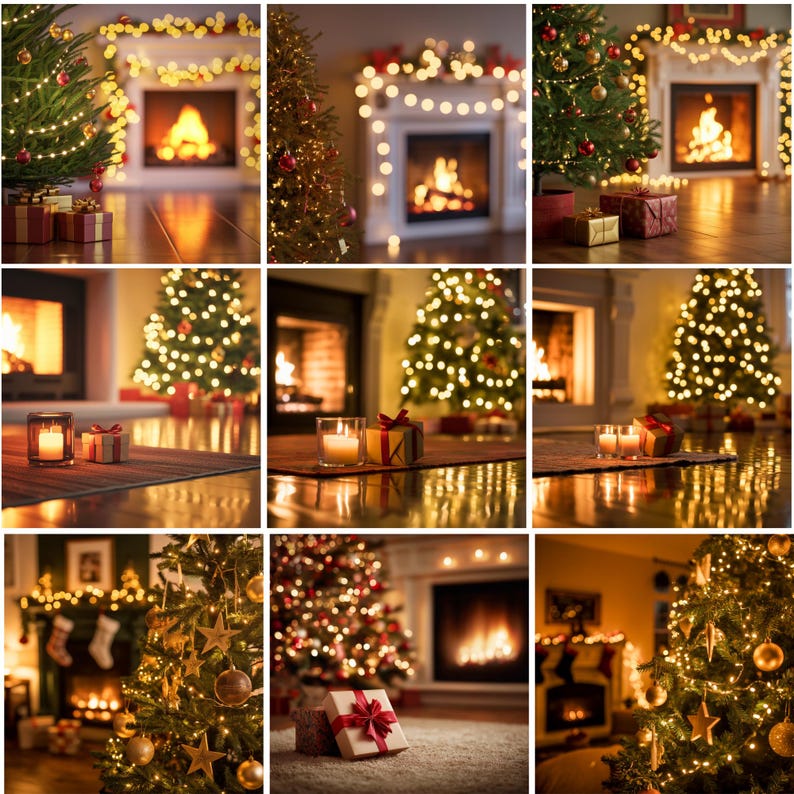 1500+ Christmas Digital Backdrops Mega Bundle, Festive Holiday, Bokeh ...