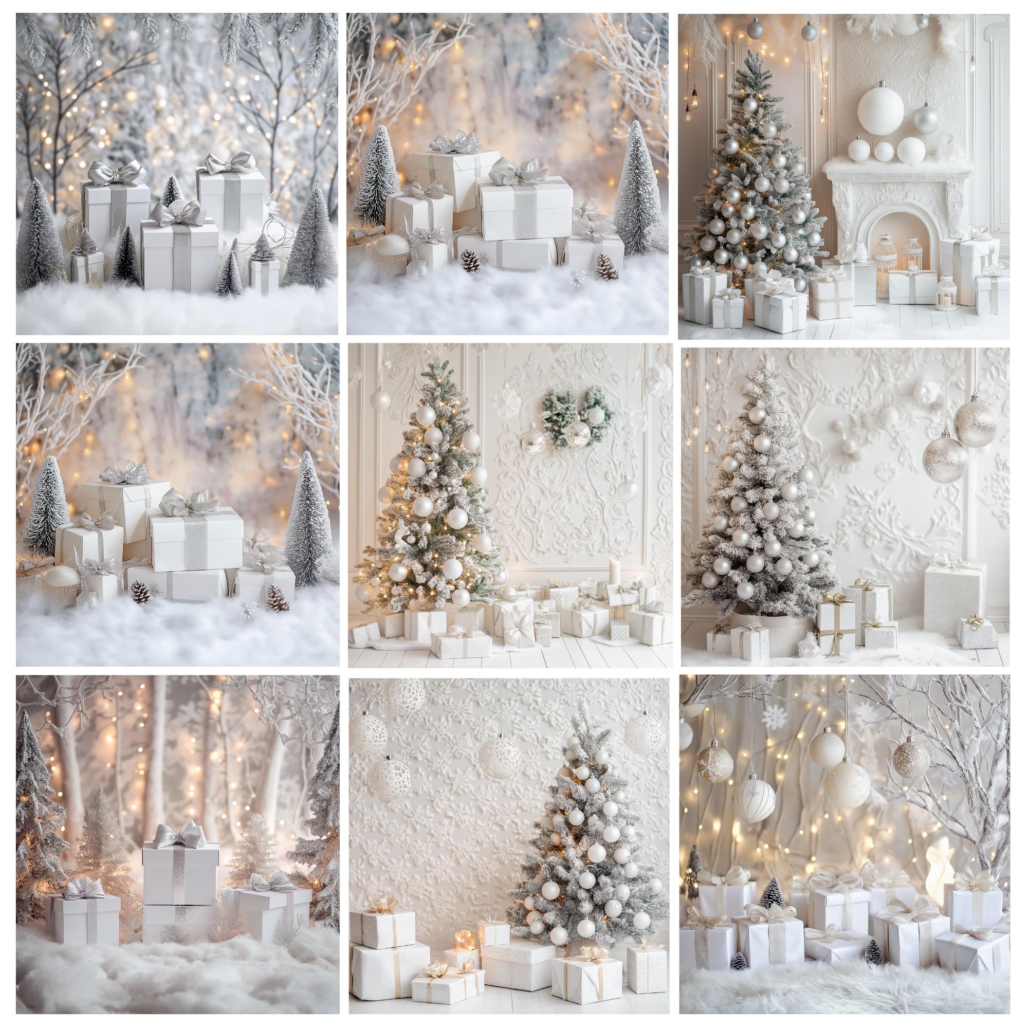 50+ Christmas White Digital Backdrops, Festive Composite Photography ...
