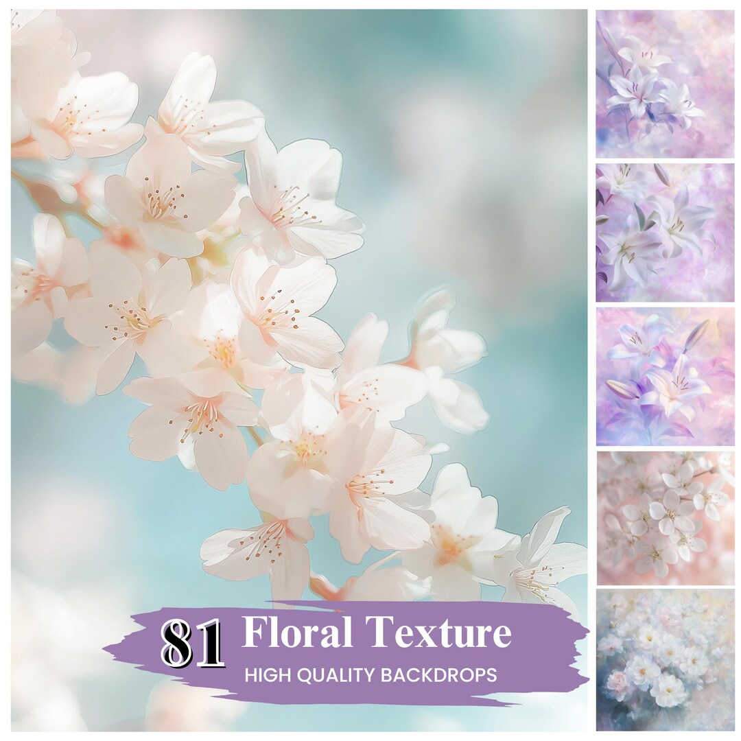 50+ FLORAL Texture, Neutral Overlay Digital Backdrops, Maternity and ...
