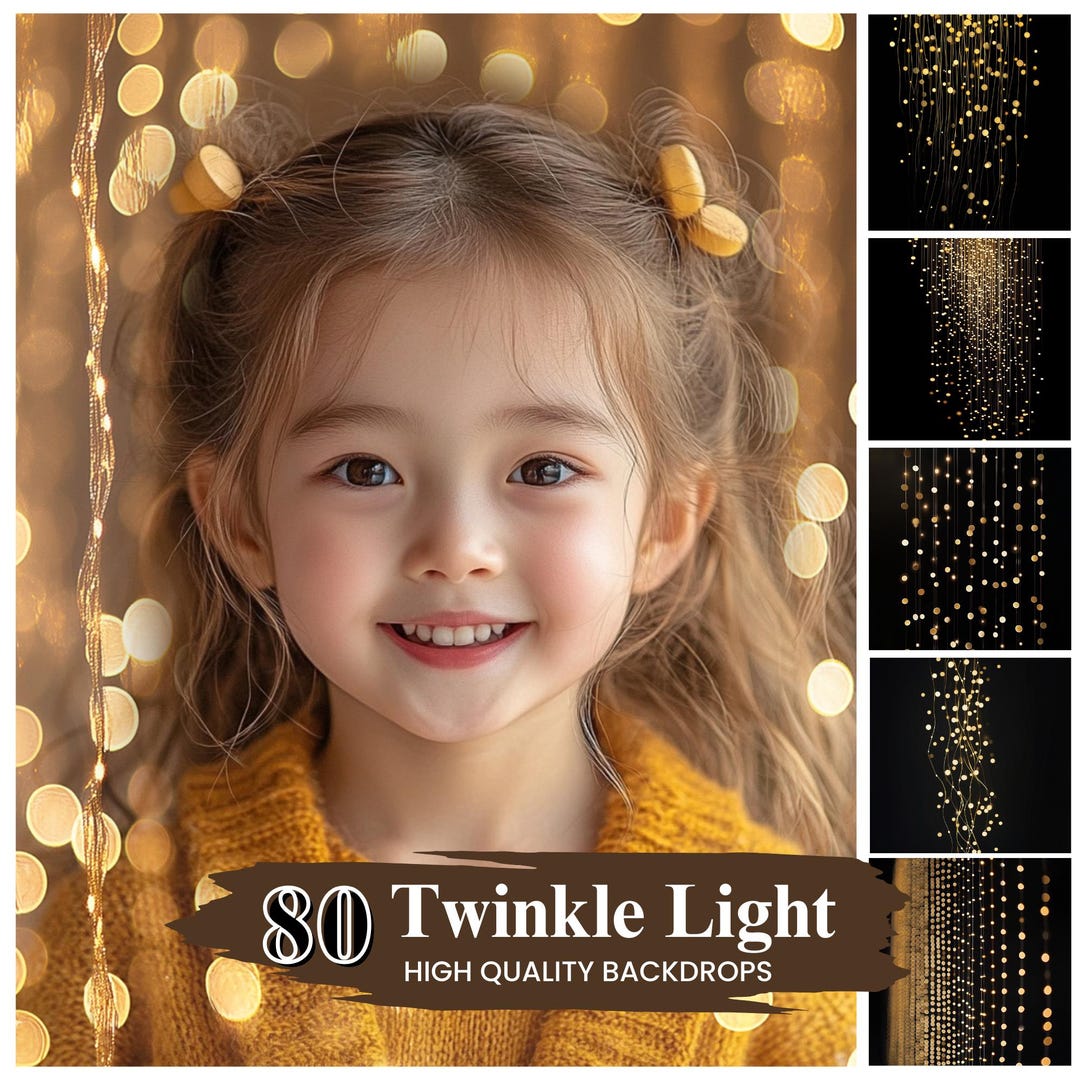 50+ Twinkle Lights, Cake Smash Light Overlays Backdrops, New Born ...