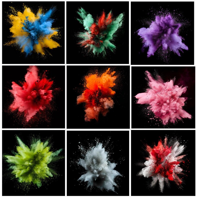 Sports Backgrounds Bundle, Color Explosion Backdrop, Powder Paint ...