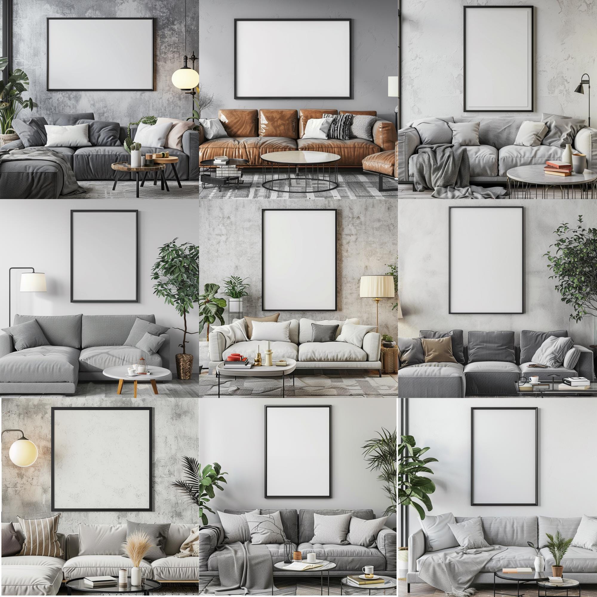 50+ Black Frames Mockup Bundle, Minimalist PNG Frames, Digital Art, Wall Art Display, Interior ...