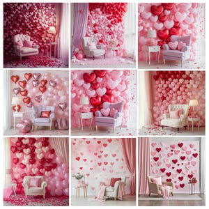 50+ Valentines Digital Backdrop, Heart Studio Digital Background ...