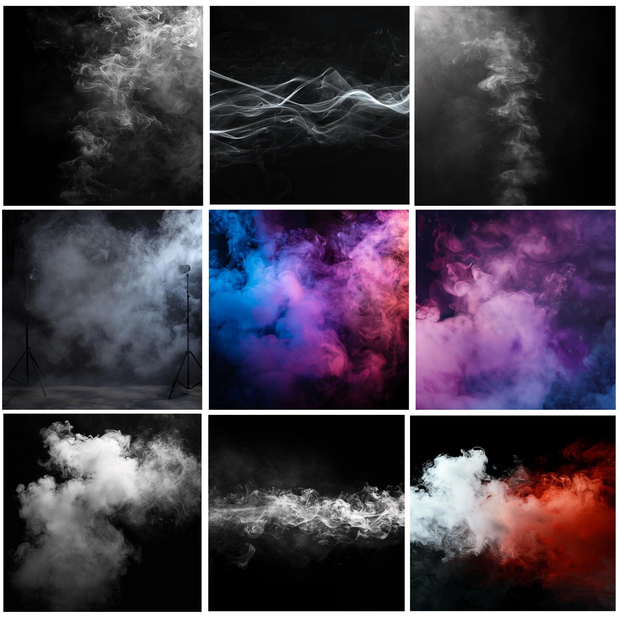 150 Smoke Digital Backdrops, Rainbow Colors Texture Background, Neon ...