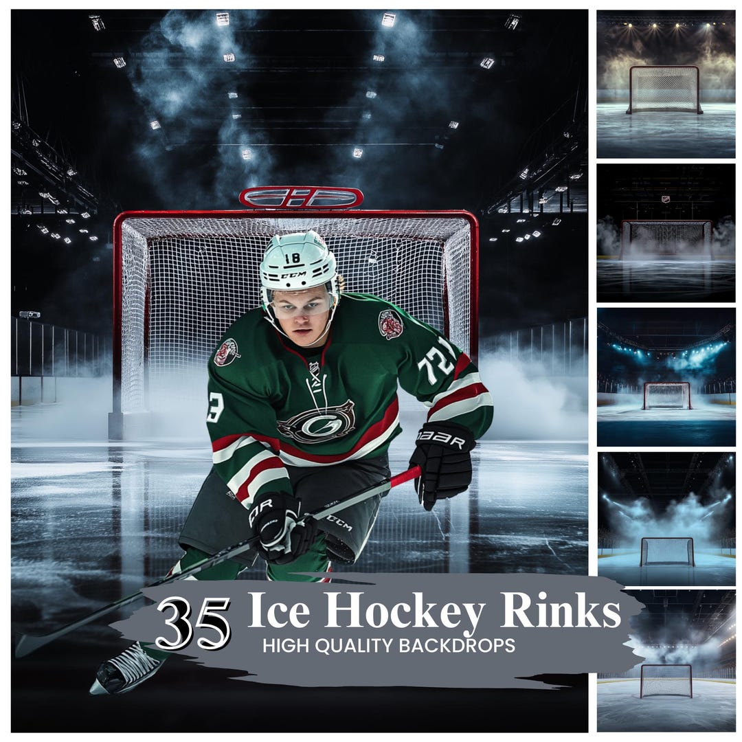 30+ Ice Hockey Rinks Digital Backdrop, Hockey Stadium Fog Backdrops ...
