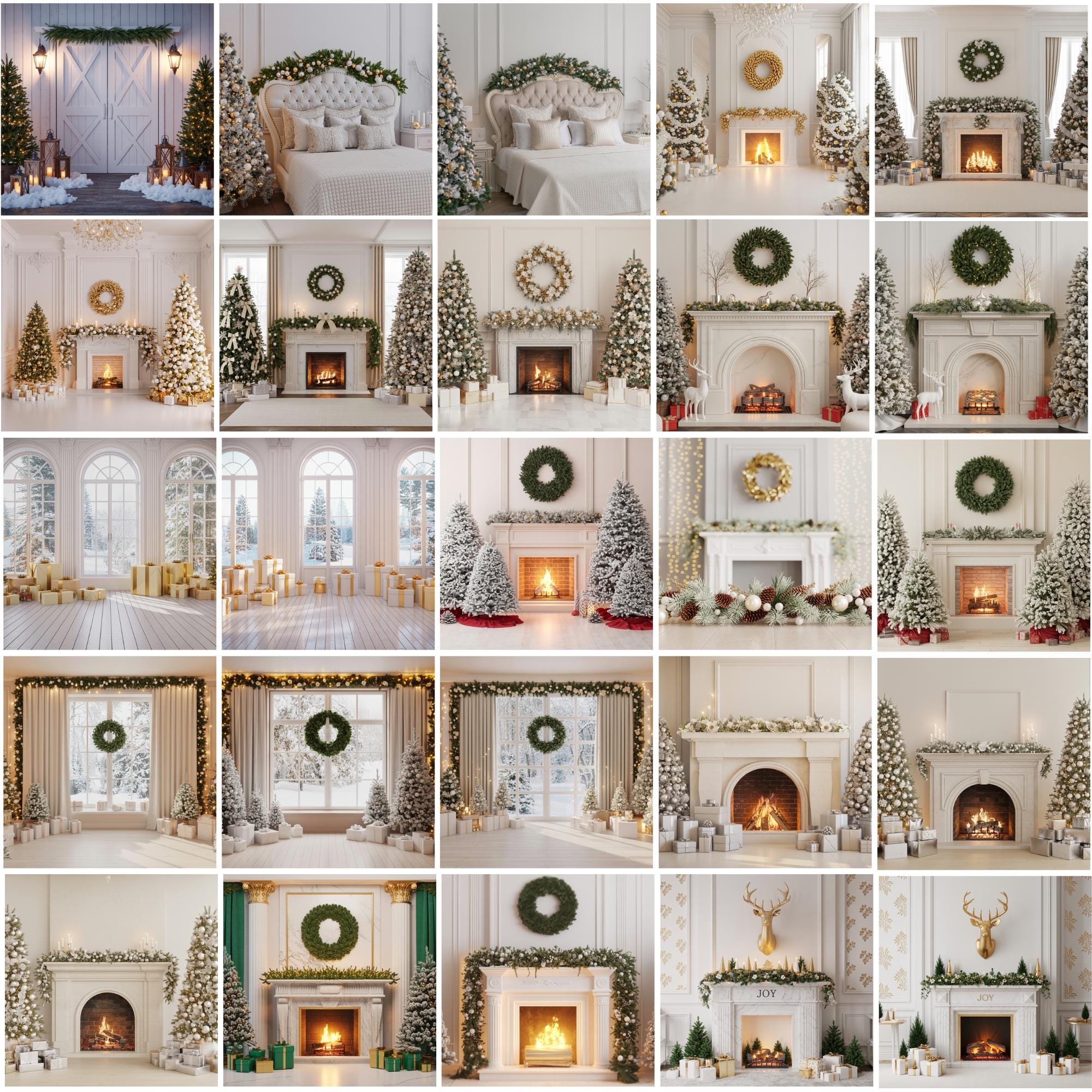 1500+ Christmas Digital Backdrops Mega Bundle, Festive Holiday, Bokeh ...
