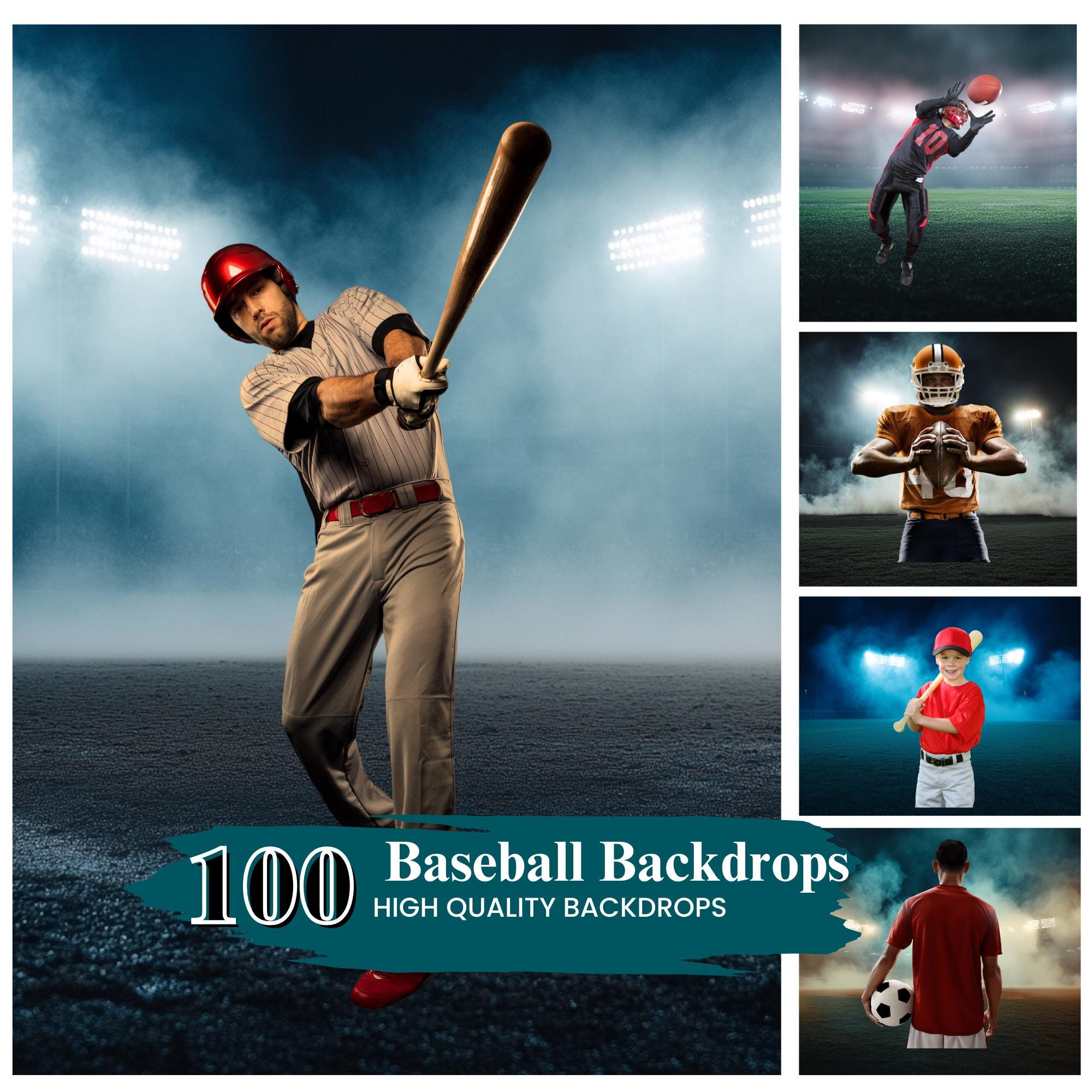 100 Baseball Backdrop Digital Bundle, Friday Night Light Overlays ...