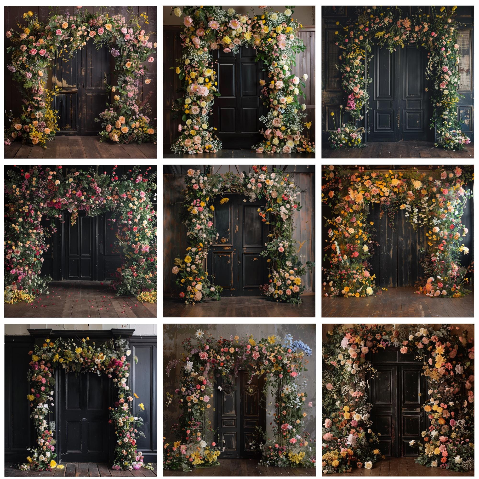 71 Floral Maternity Digital Backdrop, Flower Old Castle Backdrop Floral ...