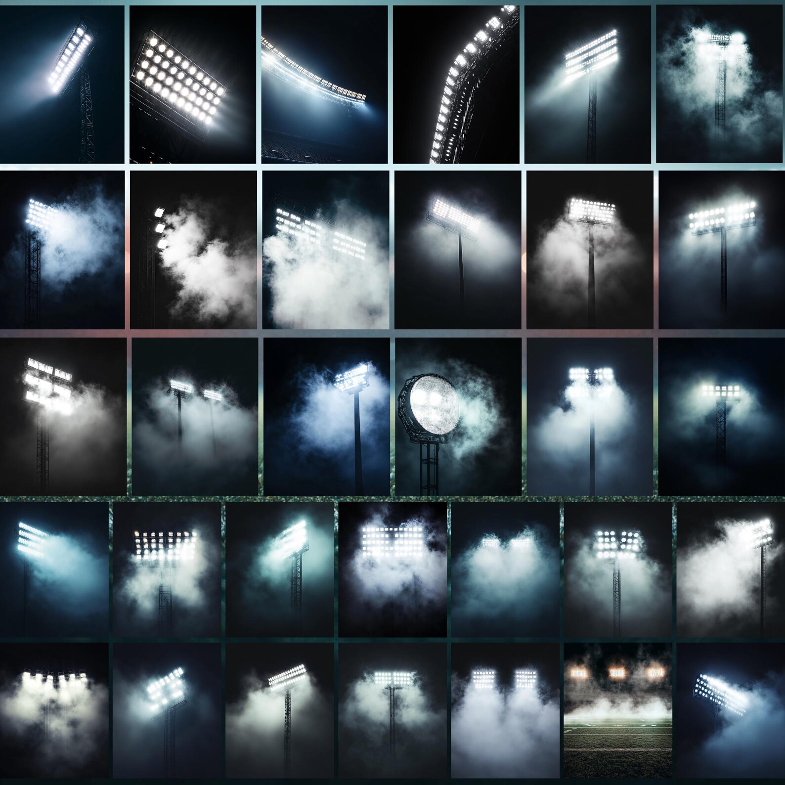 100 Friday Night Light Backdrops & Overlays Bundle, Stadium Light ...