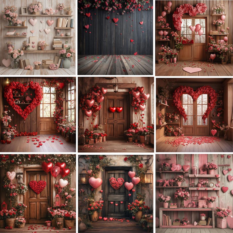 1000+ Valentine's Day Digital Backdrops Mega Bundle, Romantic Wedding ...