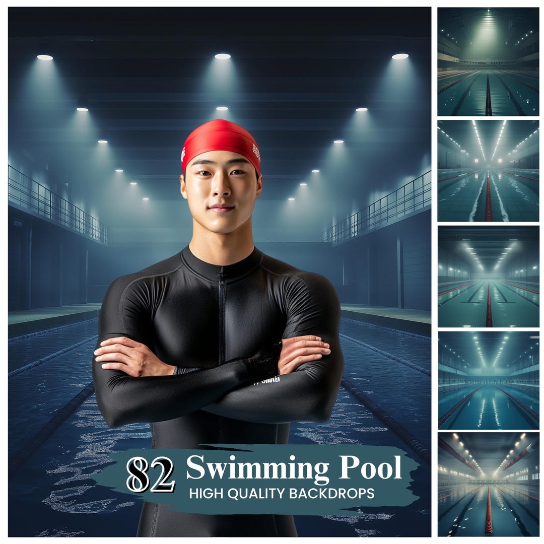 50+ Swimming Pool Digital Backdrops, Set for Sports Photography, Sports ...