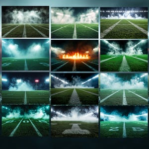 100 Football Field Backdrop Bundle, Digital Backdrops for Sports ...