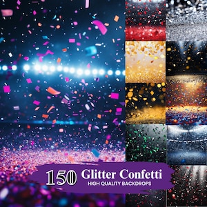Glitter Confetti Digital Backdrops, for Cheer & Dance Banner ...