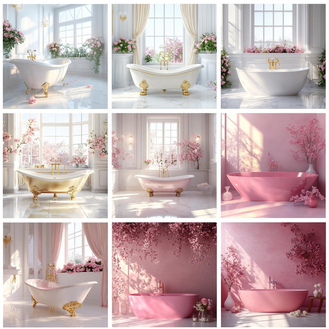 Pink Maternity Tub Digital Backdrop, Elegant Bathtub Maternity Backdrop ...